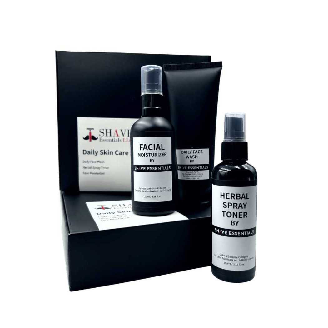 Daily Skin Care Kit | Cleanser, Toner & Facial Lotion Set – Shave ...